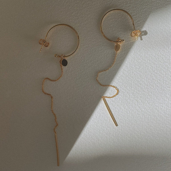 Soul Threader Gold Hoops - Esq Jewellery